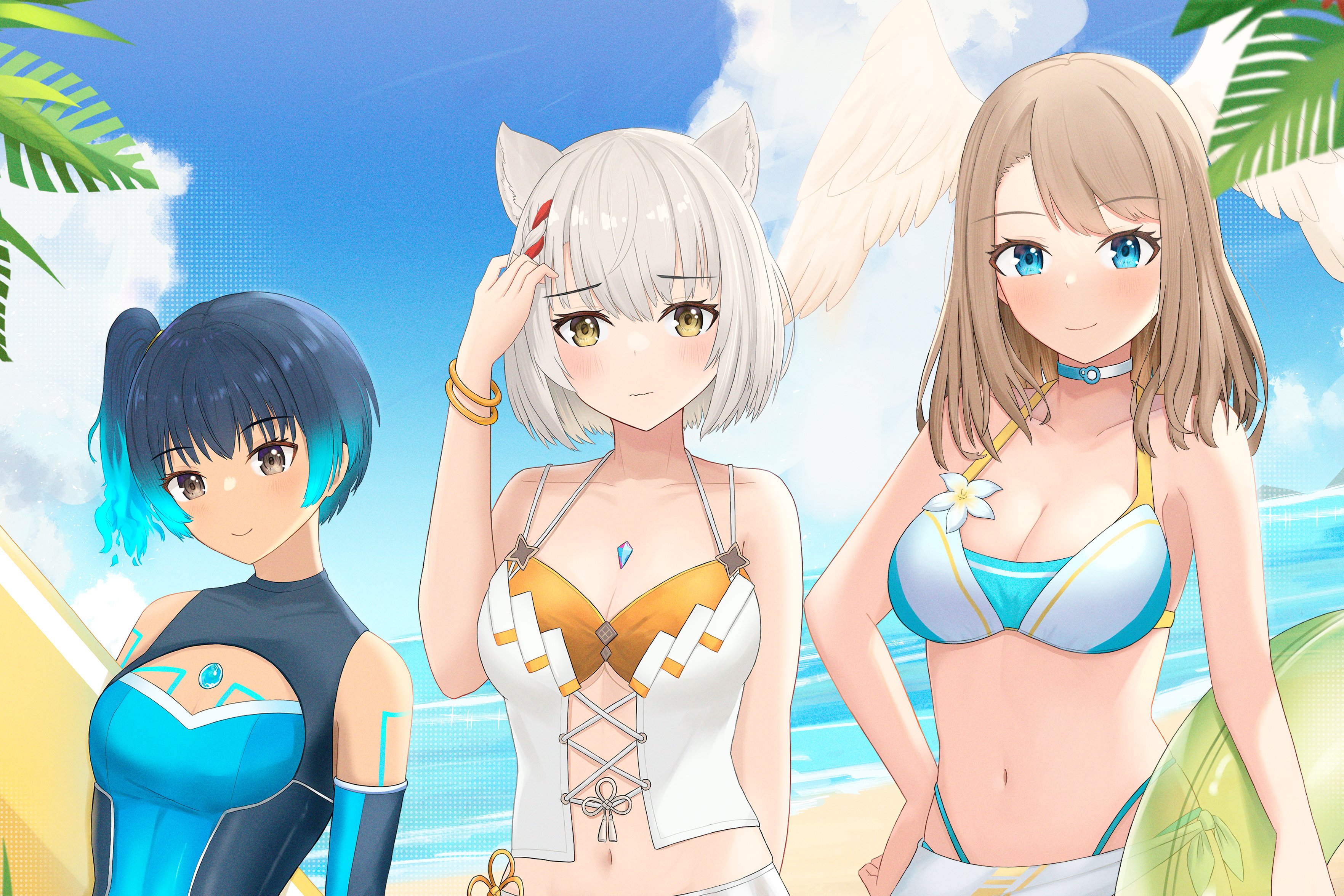 xenoblade xenoblade chronicles 3 eunie mio (xenoblade 3) sena (xenoblade 3) animal ears bikini ...